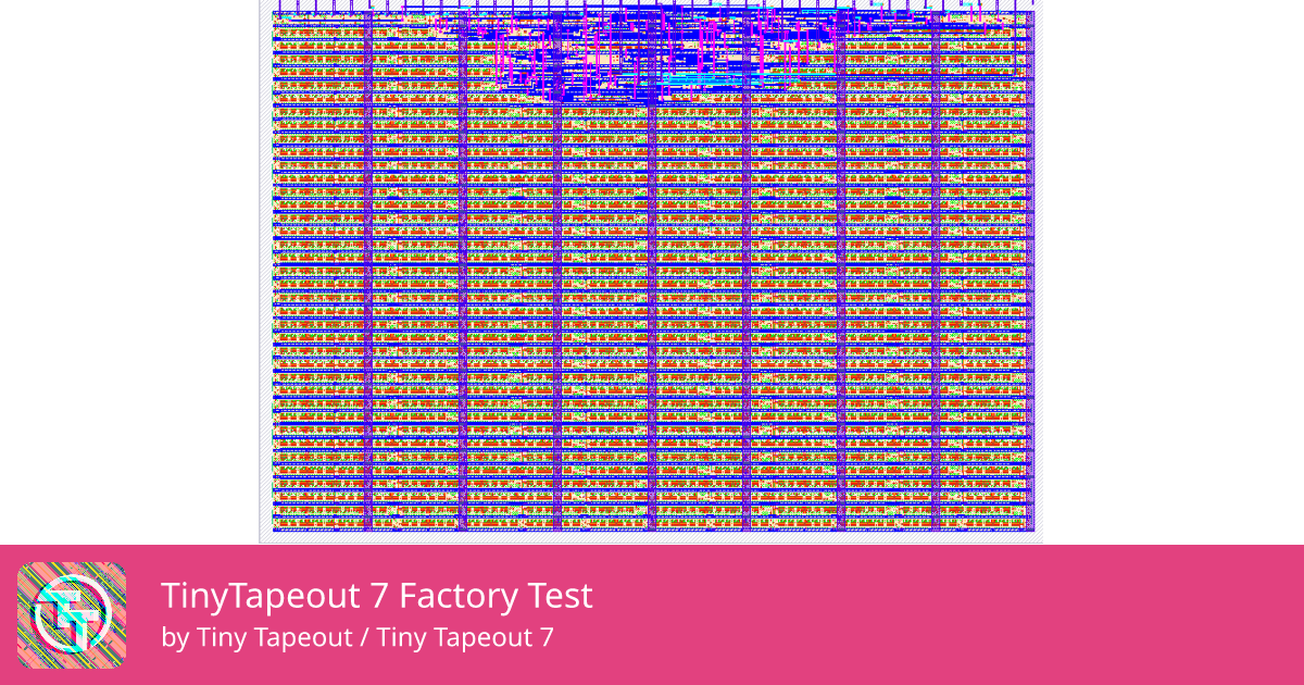 1 Tinytapeout 7 Factory Test Quicker Easier And Cheaper To Make Your Own Chip