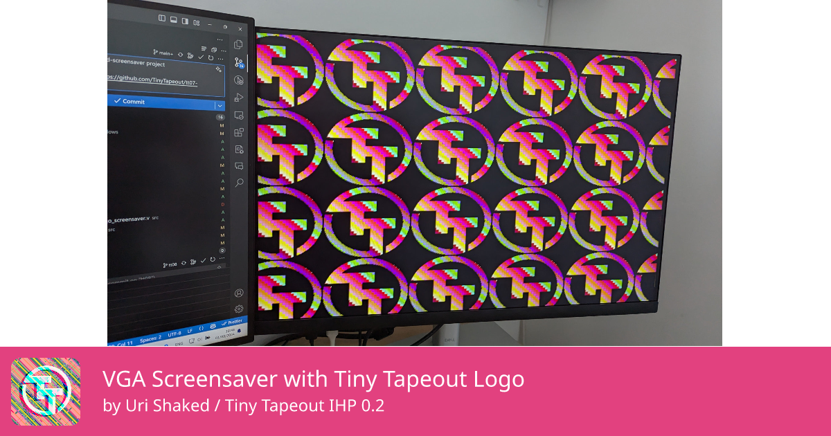 3 VGA Screensaver with Tiny Tapeout Logo :: Quicker, easier and cheaper to make your own chip!