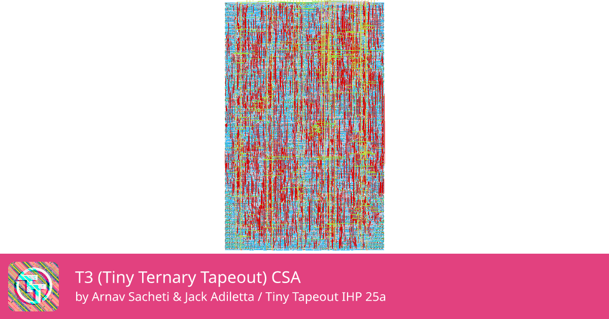 749 T3 (Tiny Ternary Tapeout) CSA :: Quicker, easier and cheaper to make your own chip!