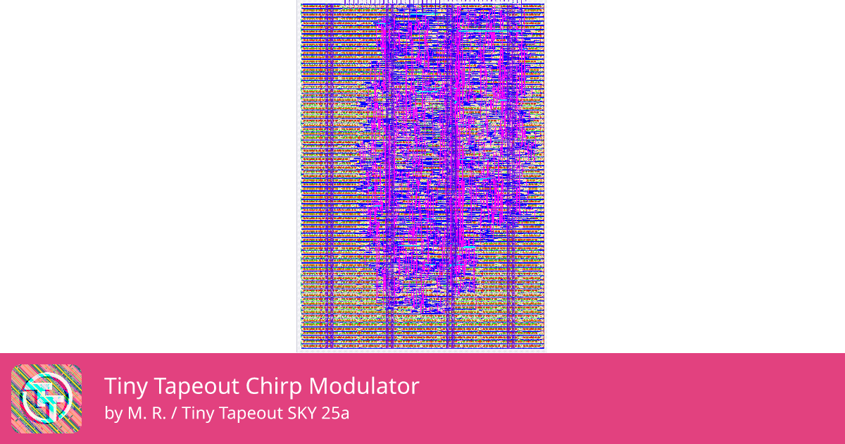 320 Tiny Tapeout Chirp Modulator :: Quicker, easier and cheaper to make your own chip!