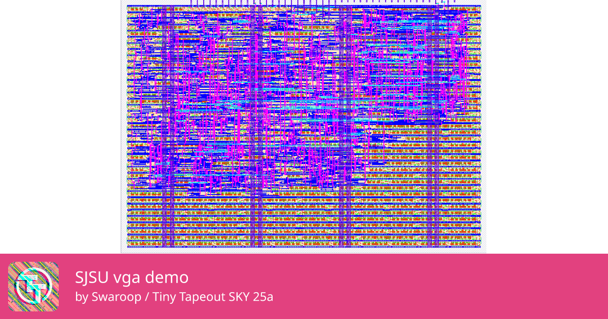 297 SJSU vga demo :: Quicker, easier and cheaper to make your own chip!