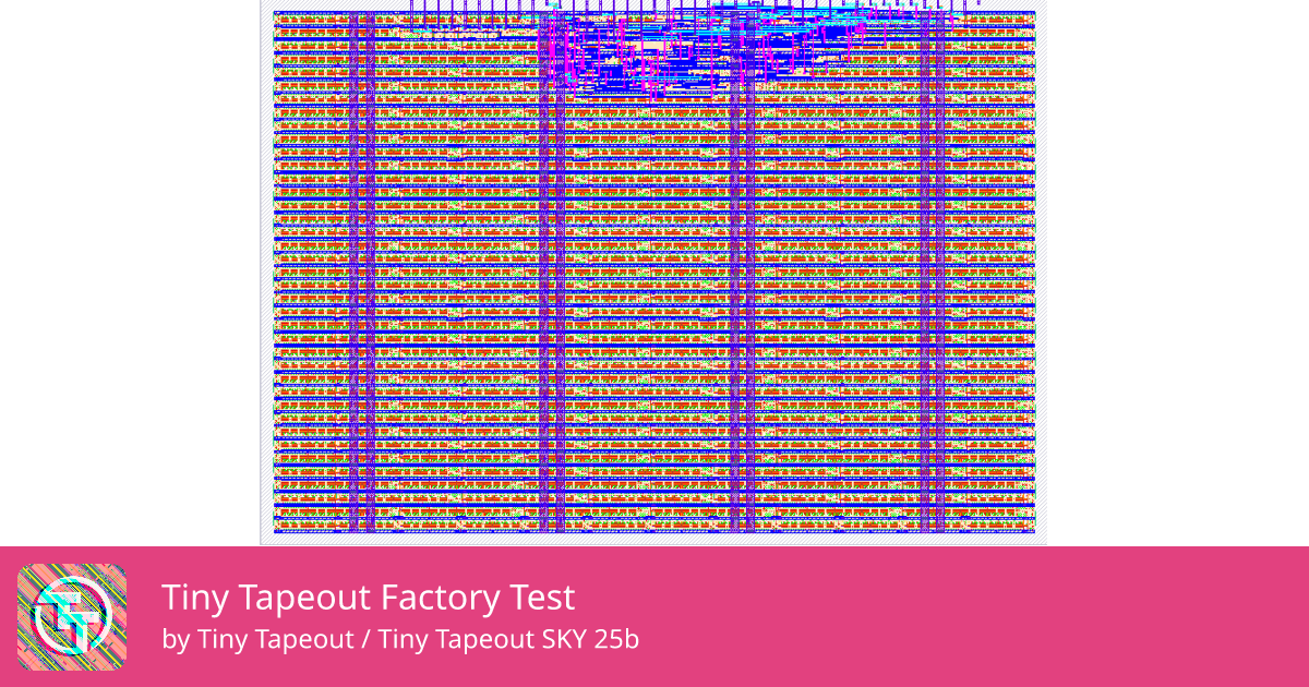 1 Tiny Tapeout Factory Test :: Quicker, easier and cheaper to make your ...