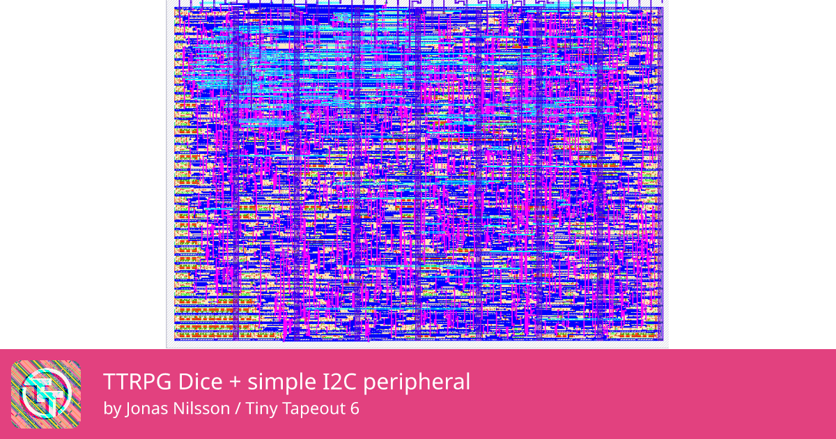 105 TTRPG Dice + simple I2C peripheral :: Quicker, easier and cheaper to make your own chip!