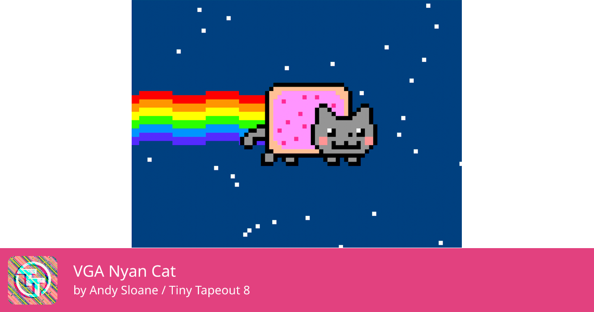 646 VGA Nyan Cat :: Quicker, easier and cheaper to make your own chip!